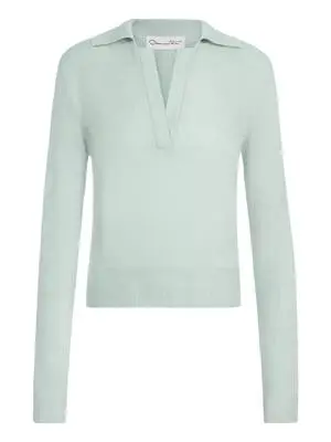 Oscar De La Renta Wool Polo Pullover - Blue