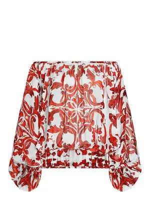 Dolce & Gabbana Majolica-print Poplin Blouse - Multicolor