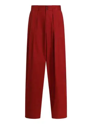 Dolce & Gabbana Stretch Cotton Gabardine Trousers - Red