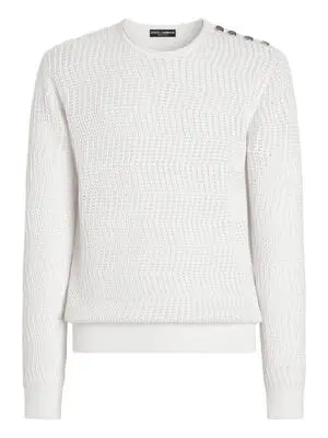 Dolce & Gabbana Crochet Pullover In Silk And Cotton - Multicolor