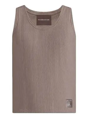 Manière De Voir Ribbed Cotton Tank Top - Brown