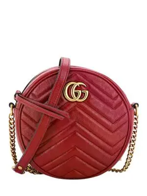 Gucci Matelassé Leather Mini Shoulder Bag - Red