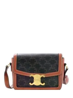 Celine Triomphe Coated Canvas Shoulder Bag - Brown