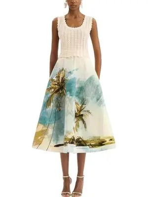 Oscar De La Renta Oscar De La Renta Pointelle Weave Tank Neutrals