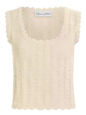 Oscar De La Renta Oscar De La Renta Pointelle Weave Tank Neutrals