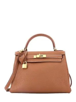 Hermès Kelly 28 Handbag Brown Togo With Hardware - Gold