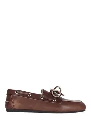 MIU MIU Miu Miu Brown Calfskin Boat Shoes