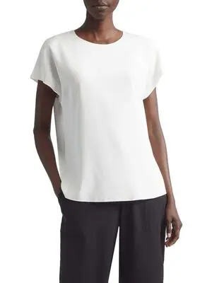 Lafayette 148 New York Stretch Silk Dolman Sleeve Top - Cloud