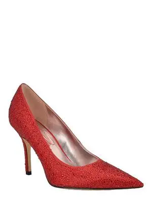 Nine West Nine West Embellished Pointed Toe Stiletto Pumps Red