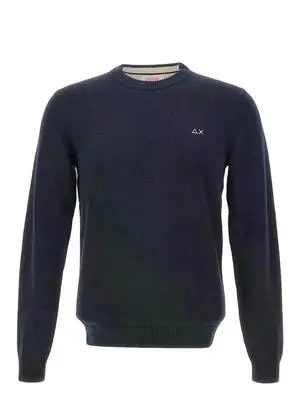 SUN 68 Crew Neck Long Sleeve Sweater - Blue
