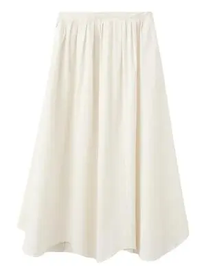 Mango Flared Maxi Skirt With Pleats - Ecru