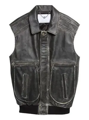 Rabanne Leather Vest - Black