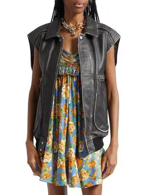 Rabanne Leather Vest - Black