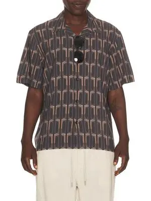 Rag & Bone Avery Printed Shirt In Brown - Brown Harold Print