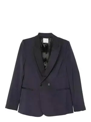 FORTE_FORTE Double-breasted Peak-lapel Blazer - Blue