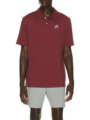 MALBON Fairway Polo In Red - Raspberry Truffle