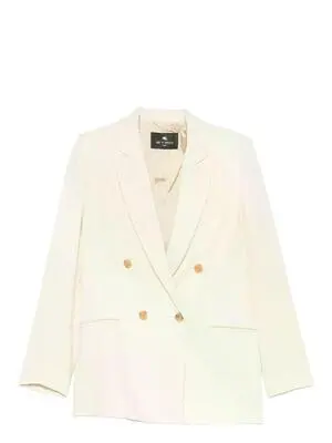 Etro Double-breasted Jacquard Jacket - Neutrals