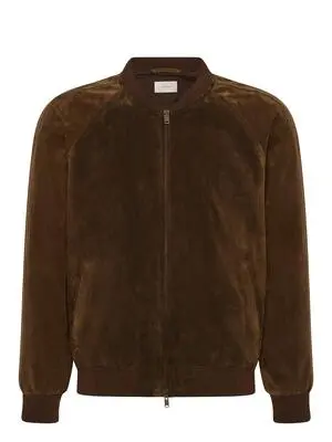 THE ROW Ramiro Suede Bomber Jacket - Brown Wood