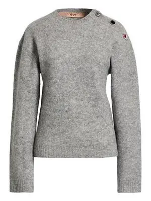N°21 Dark Wool, Polyamide, And Cotton Sweater - Light Grey