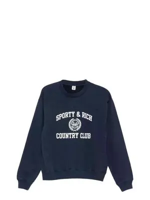 SPORTY & RICH Country Club Logo-print Sweater - Blue
