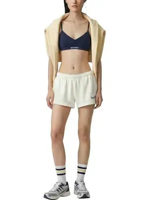 SPORTY & RICH Ecru Jersey Logo Shorts - Neutrals