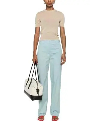JOSEPH Patch-pocket Straight-leg Trousers - Blue