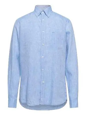 Paul & Shark Man Shirt Azure Size 15 ¾ Linen Azure
