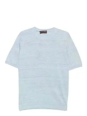 FILIPPO DE LAURENTIIS Fine-knit Short-sleeve T-shirt - Blue