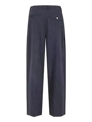THESTROY Pleated Wide-leg Trousers - Blue