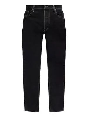 Off-White Contrast Stitch Logo Print Jeans - Black