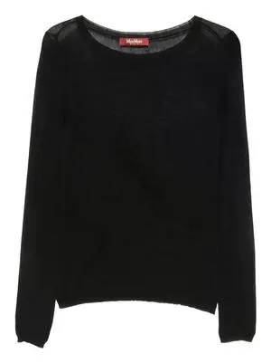 Max Mara Fiorito Fine-knit Long-sleeve Sweater - Black