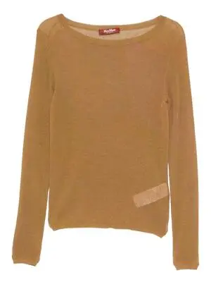 Max Mara Fiorito Boat Neck Long Sleeve Sweater - Brown