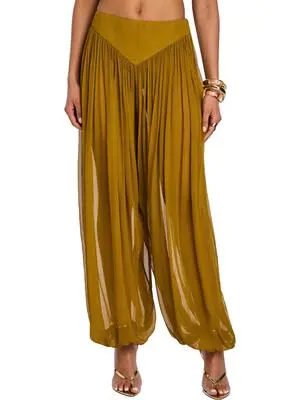 Retrofete Marisel Sheer Chiffon Balloon Pants - Ochre