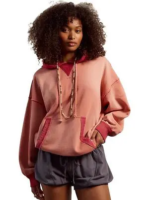 Free People We The Free Lou Baked Hoodie - Coral Haze