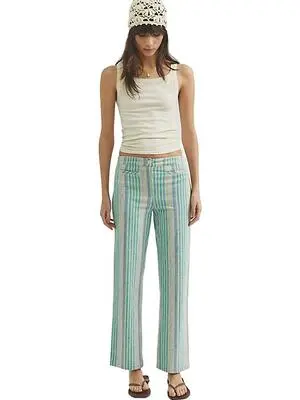 Free People Penelope Striped Pant - Teal Combo