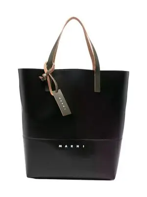 Marni Logo Print Tote Bag - Black