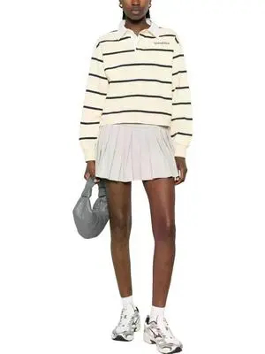 SPORTY & RICH Striped Polo Shirt - Neutrals
