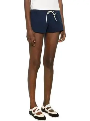 SPORTY & RICH Drawstring Logo-patch Shorts - Blue