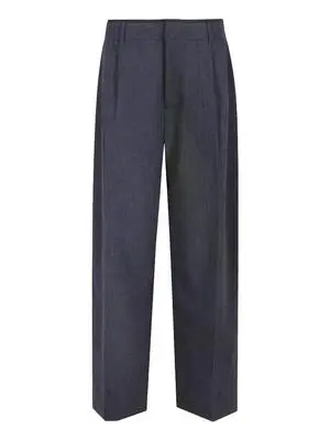 THESTROY Pleated Wide-leg Trousers - Blue