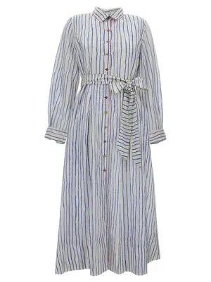 PERO Péro Striped Long Sleeve Shirt Dress