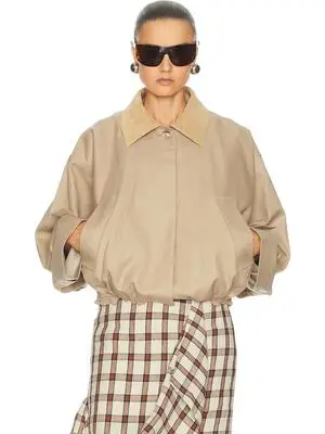 RÓHE Suede Collar Blouson Jacket - Sand