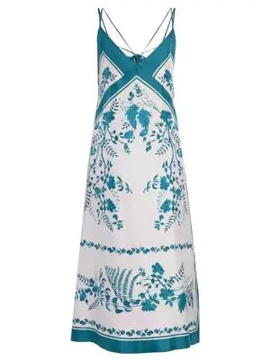 Erdem Floral-print Silk-twill Dress - White
