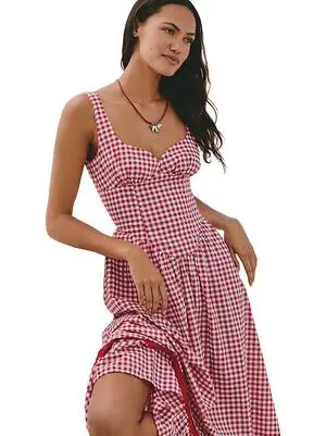 Peixoto Liam Midi Dress - Sriracha Gingham