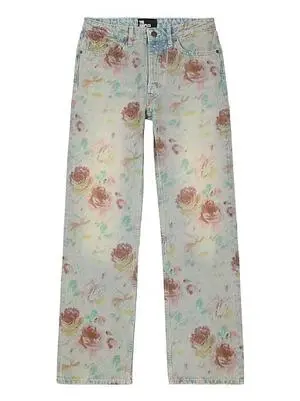 The Kooples Floral Print Straight Leg Jeans - Multico