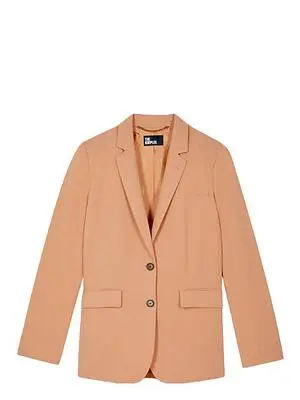 The Kooples Notch-lapel Blazer In Lyocell, Linen, And Cotton - Camel
