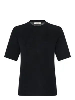 THE ROW Ozzi Silk Jersey Top - Black