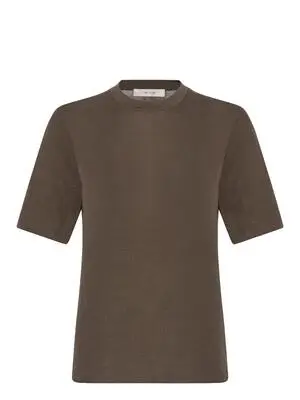 THE ROW Ozzi Silk Jersey Top - Nut Brown
