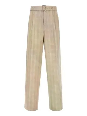 Iceberg Belted Check-pattern Trousers - Neutrals
