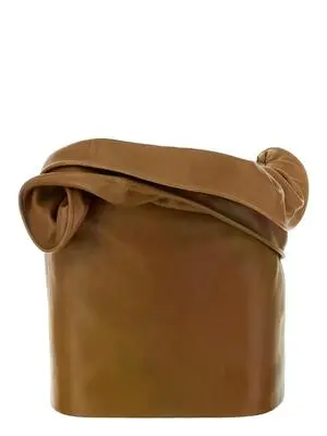 Magda Butrym Draped Leather Mini Skirt - Brown