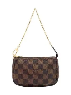 LOUIS VUITTON Damier Ebene Mini Pochette Accessoires Handbag - Brown